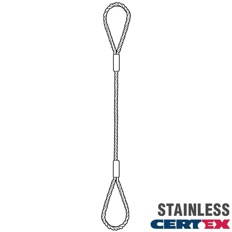 Certex Stainless Steel Single Leg Wire Rope Slings - CERTEX USA