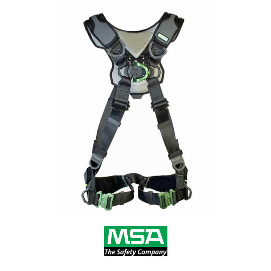 MSA V-FLEX® Standard Full-Body Harness with Front/Back/Chest D-rings ...