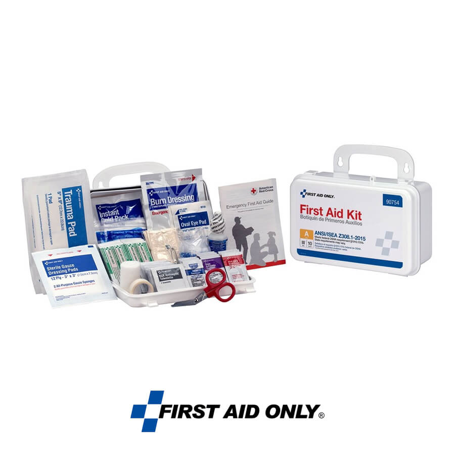 First Aid Only® 10 Person, Bulk First Aid Kit - Plastic Case - CERTEX USA