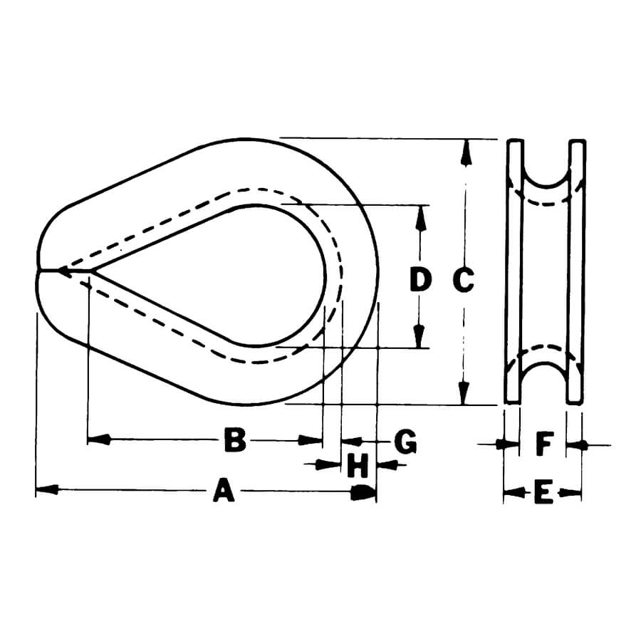 Crosby® Stainless Steel Extra Heavy Wire Rope Thimbles - CERTEX USA